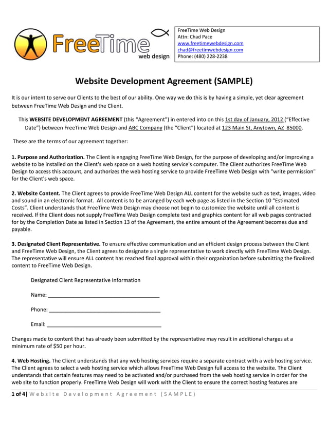 Sample website-development-agreement | PDF