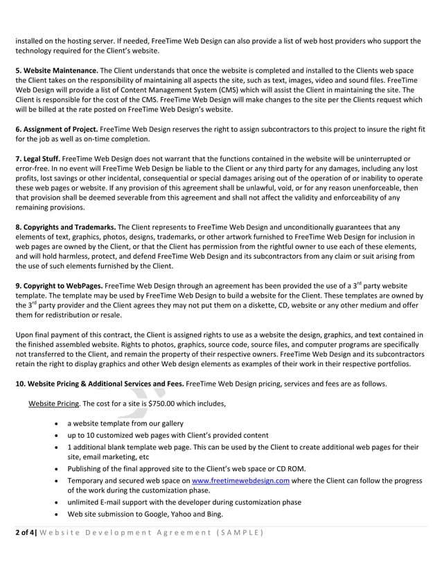 Sample website-development-agreement | PDF