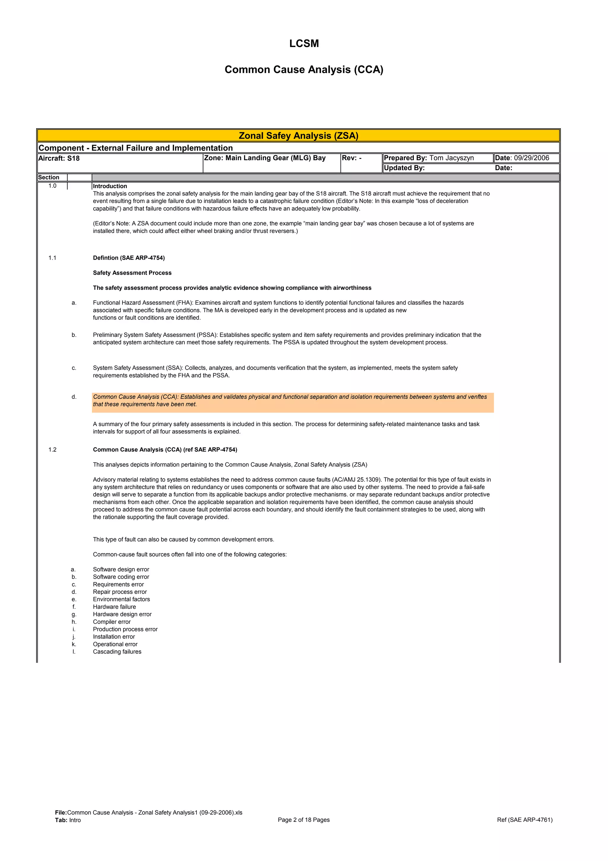 Common Cause Analysis - Zonal Safety Analysis | PDF