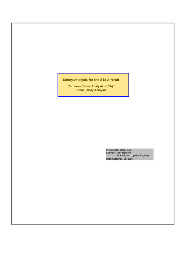 Common Cause Analysis - Zonal Safety Analysis | PDF | Geography | Science