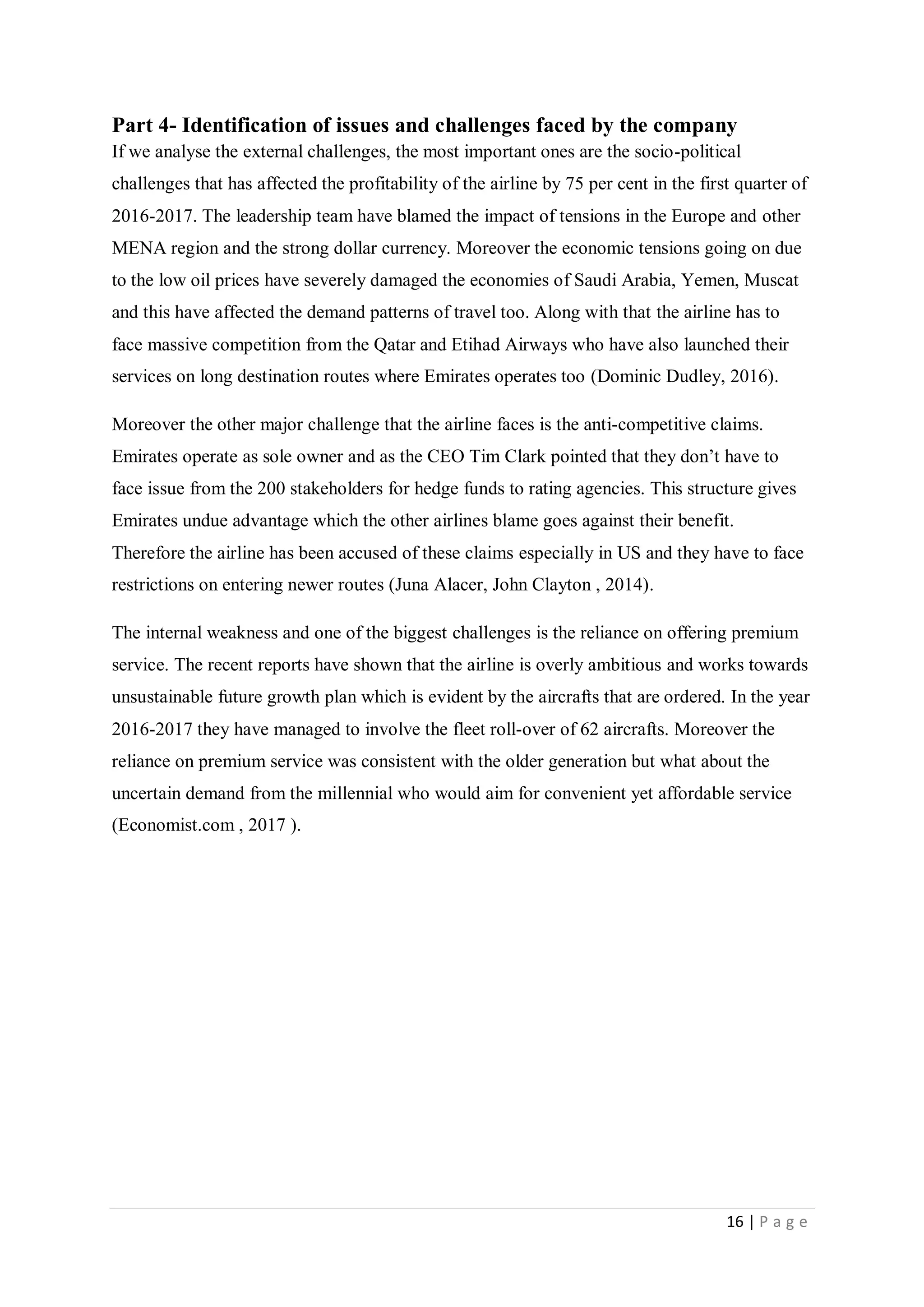 Emirates Airline: Strategic Management Report | PDF