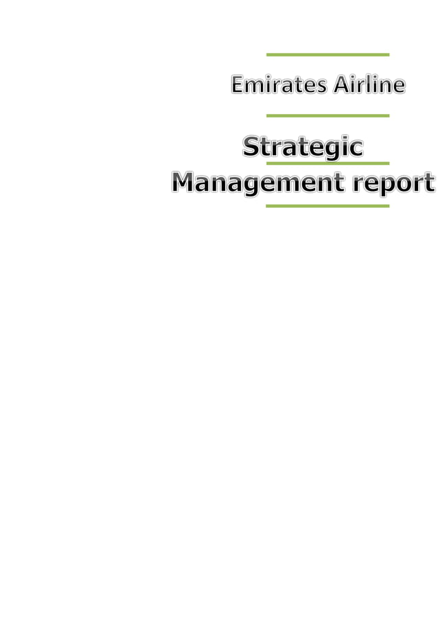 Emirates Airline: Strategic Management Report | PDF
