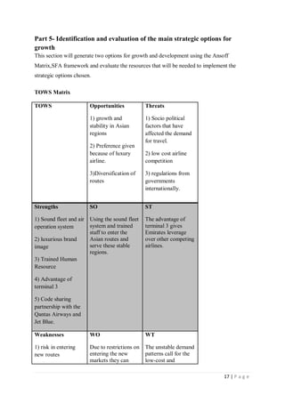 Emirates Airline: Strategic Management Report | PDF