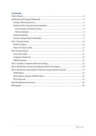 Emirates Airline: Strategic Management Report | PDF