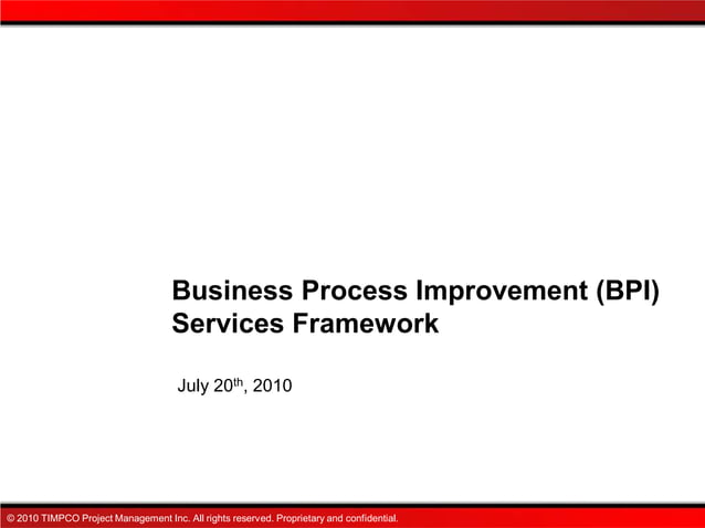 Process Improvement Framework | PDF