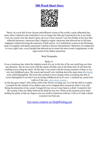 Sample 500 Word Essay | PDF