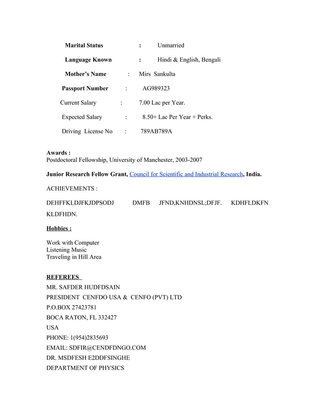 Sample Resume Slideshare | DOC | Computer Software and Applications | Computing