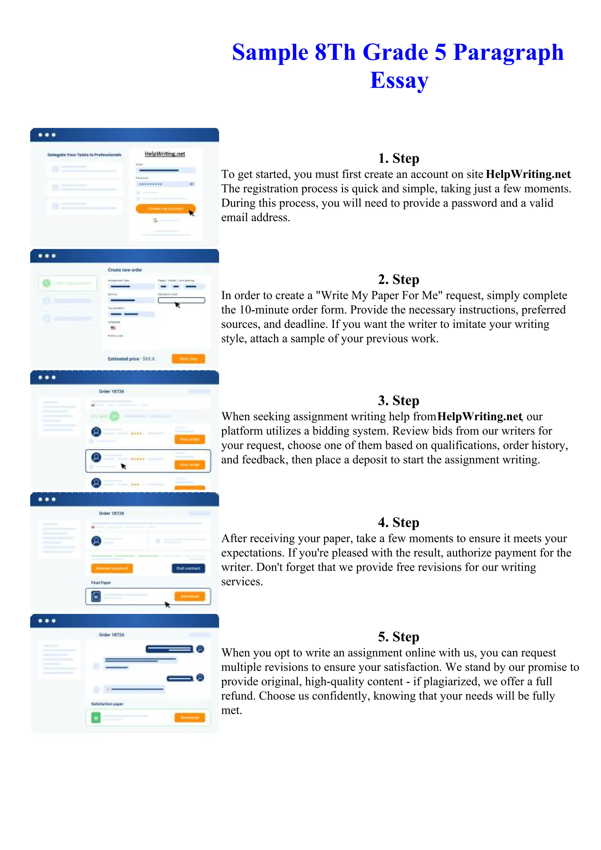 Sample 8Th Grade 5 Paragraph Essay | PDF