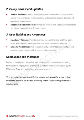 Access Control Policy – Sample Framework for Secure Access | PDF