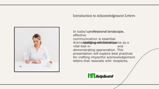 Sample Acknowledgement, Acknowledgement Letter | PPT