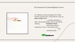 Sample Acknowledgement, Acknowledgement Letter | PPT