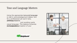 Sample Acknowledgement, Acknowledgement Letter | PPT