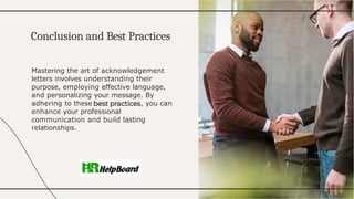 Sample Acknowledgement, Acknowledgement Letter | PPT