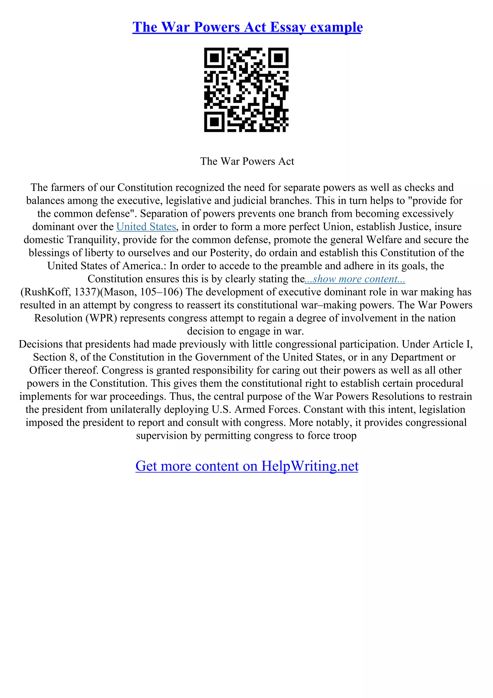 Sample Act Essay | PDF