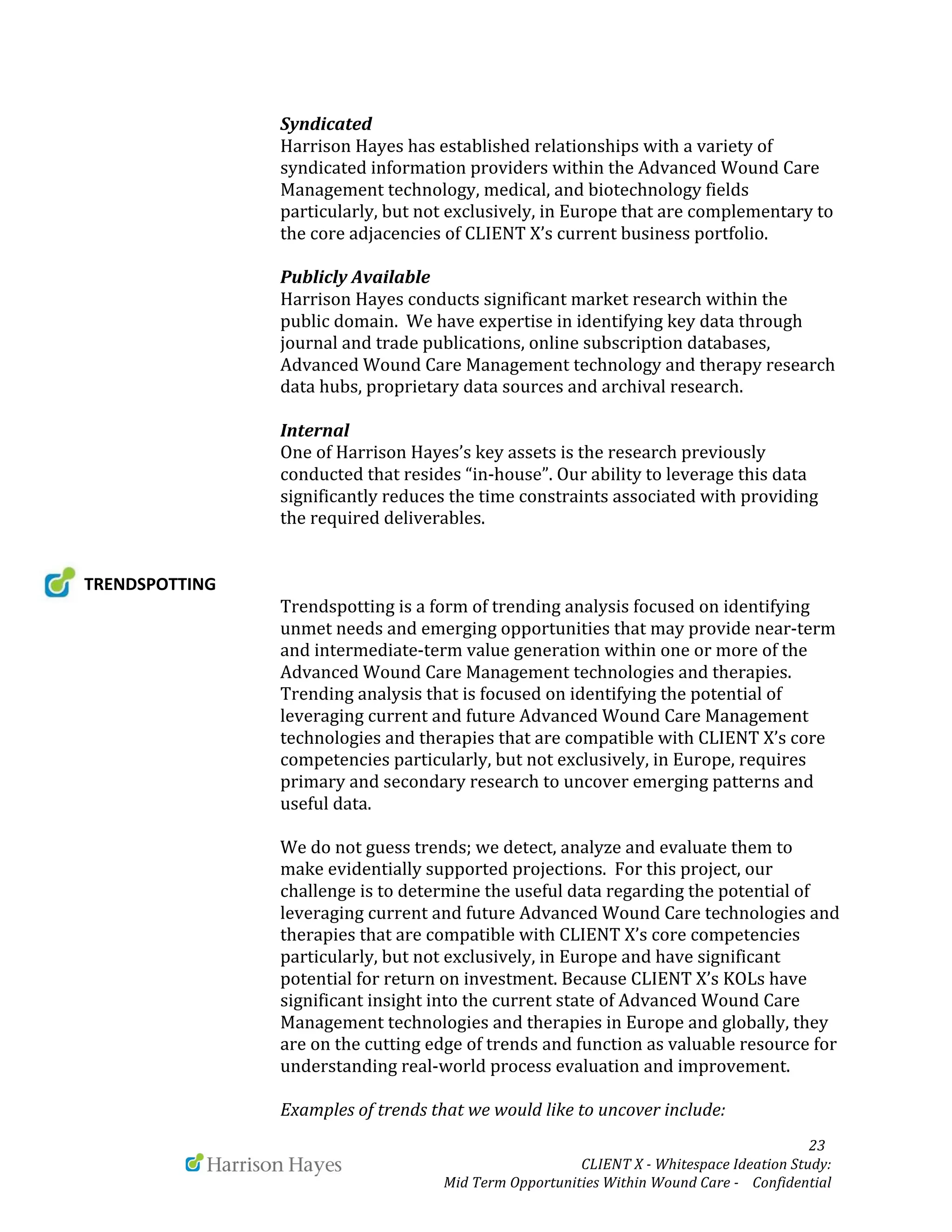 Sample Advanced Wound Care Market Landscape proposal | PDF