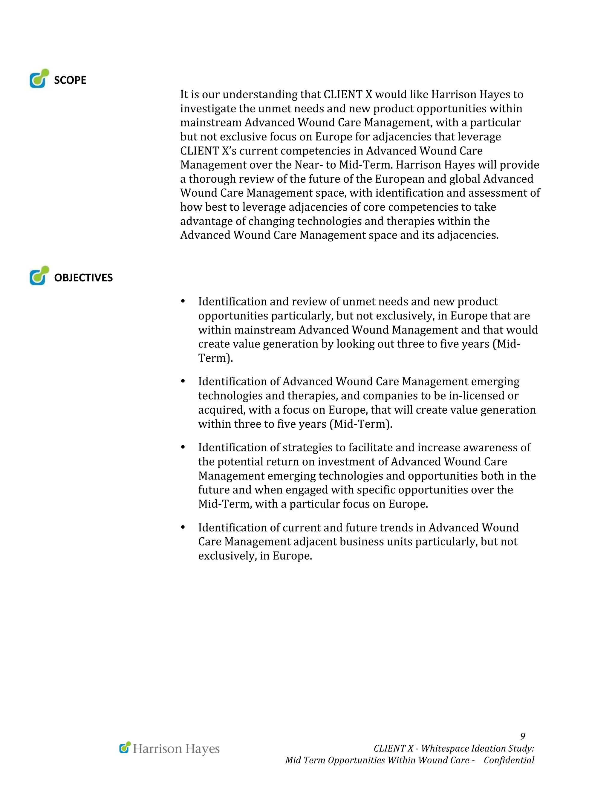 Sample advanced wound care market landscape proposal | PDF