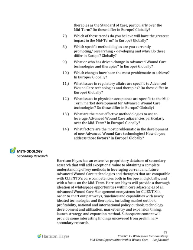 Sample advanced wound care market landscape proposal | PDF