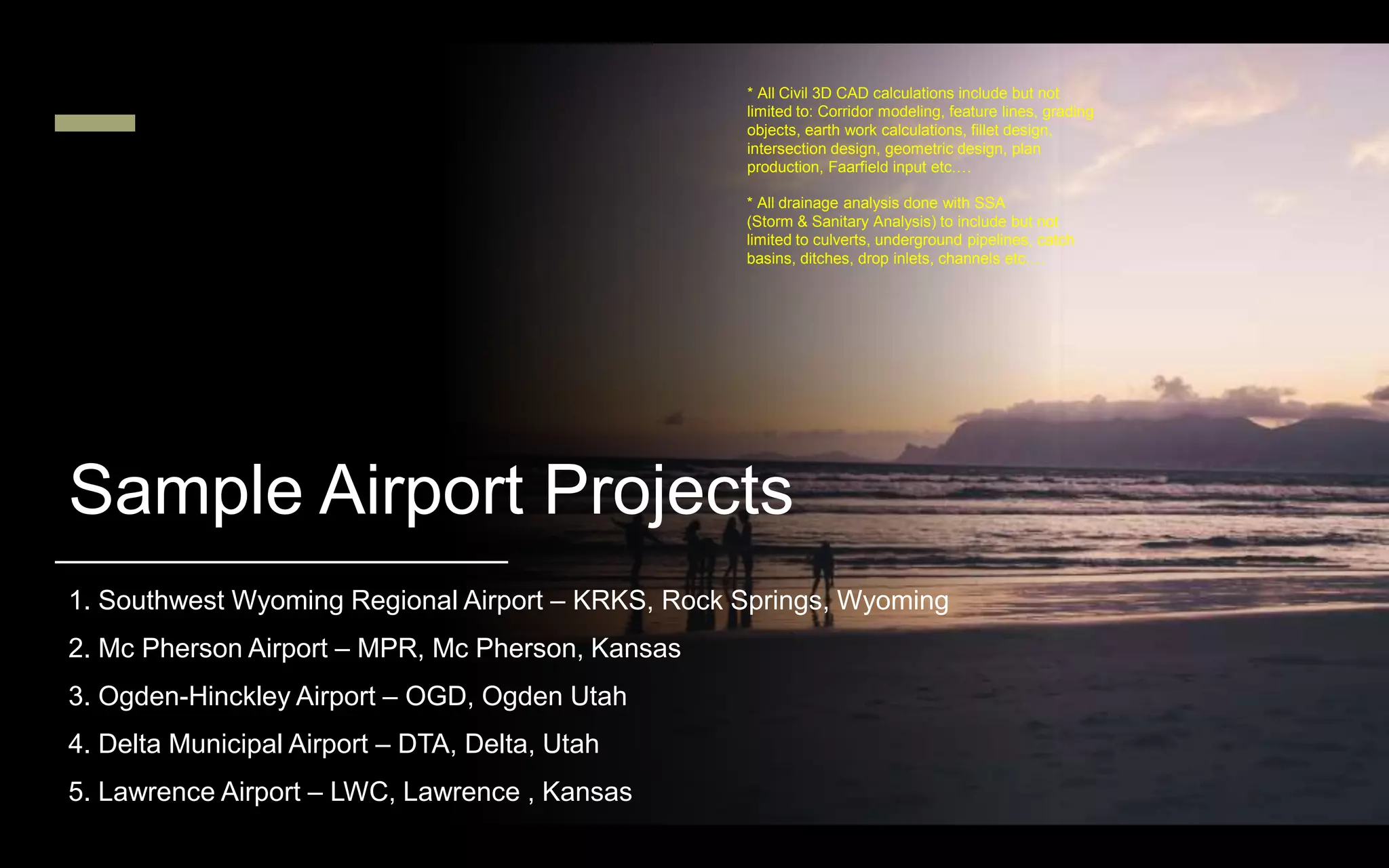 Sample Airport / Aviation Projects (2015 - 2020) | PPTX