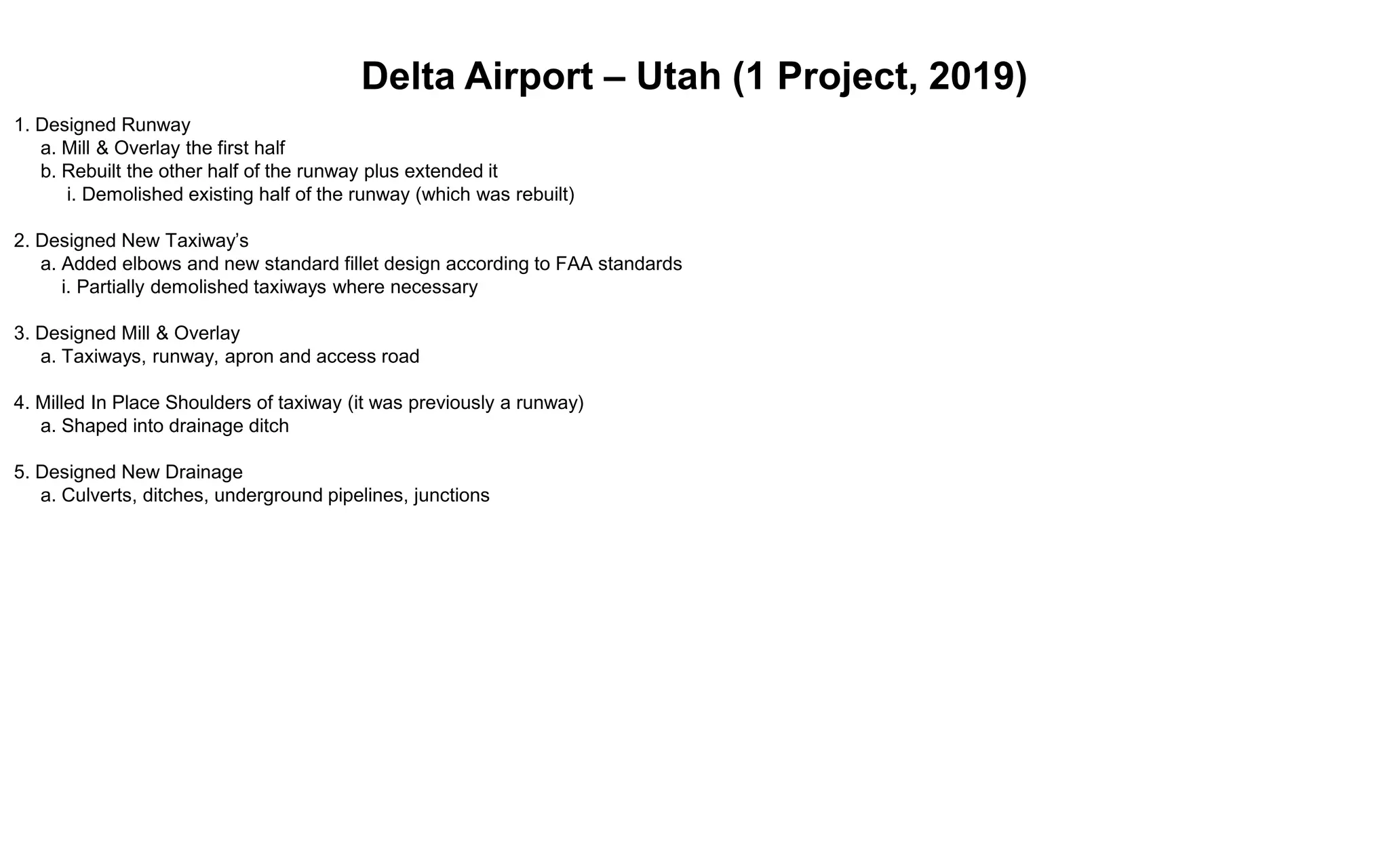 Sample Airport / Aviation Projects (2015 - 2020) | PPTX