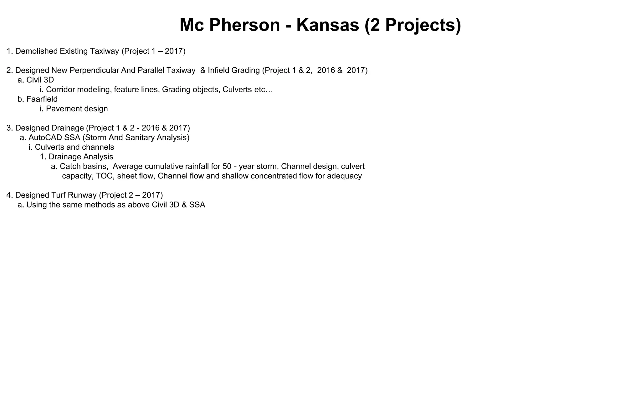 Sample Airport / Aviation Projects (2015 - 2020) | PPTX