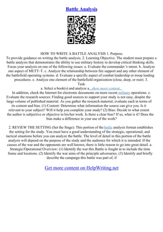 Sample Analysis Essay | PDF