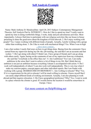 Sample Analysis Essay | PDF