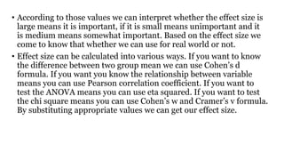 Sample and effect size | PPTX | Physics | Science