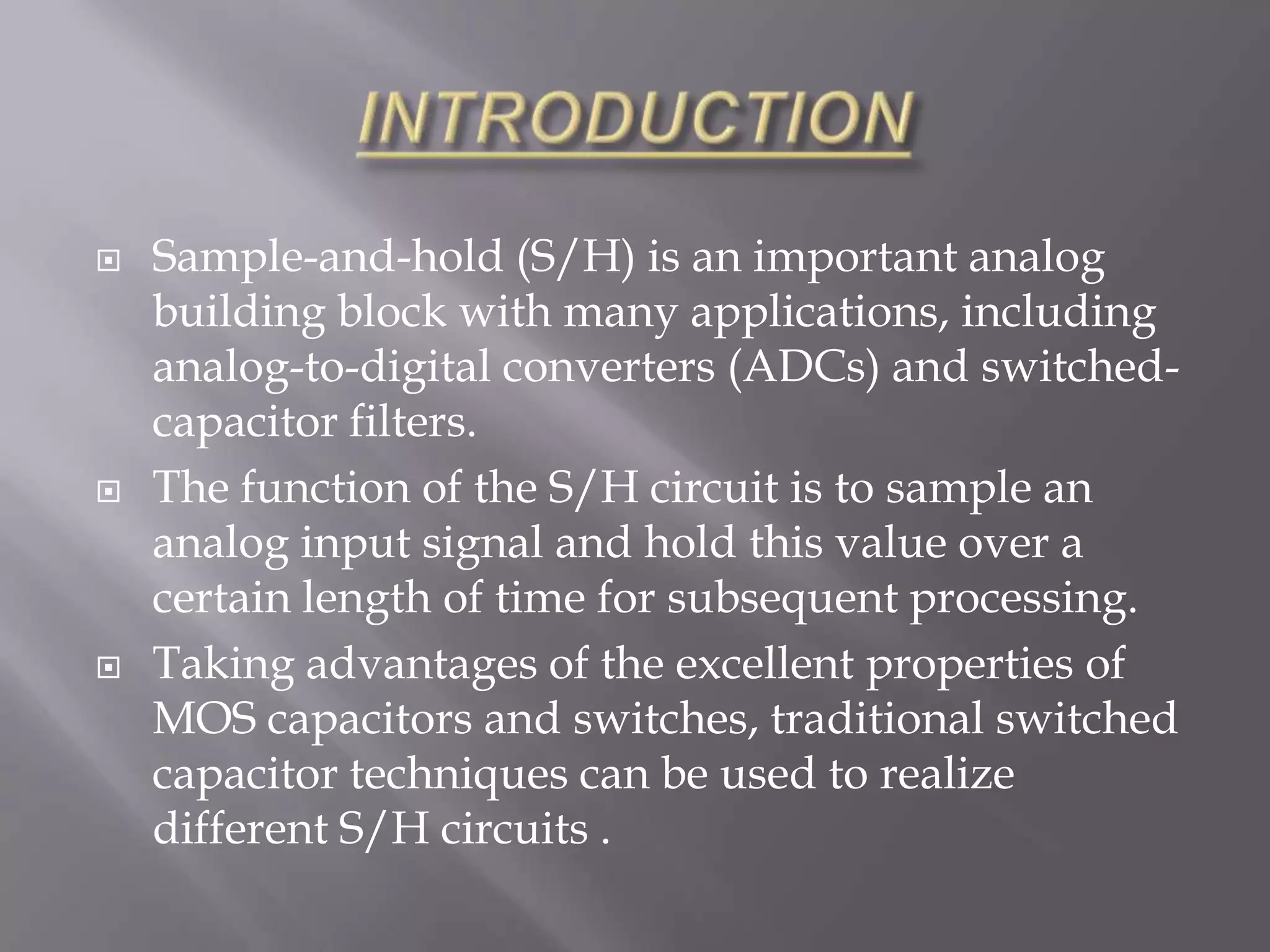 Sample and hold circuit | PPTX