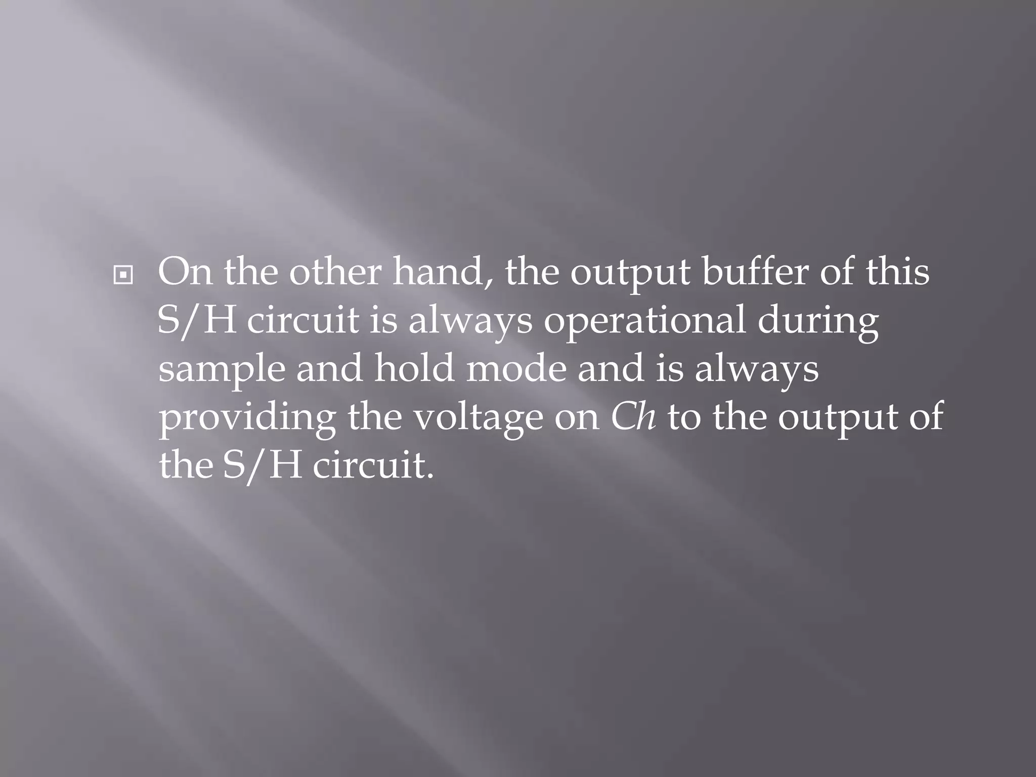 Sample and hold circuit | PPTX