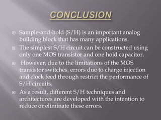 Sample and hold circuit | PPTX