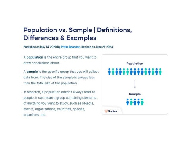 Sample and Population in Research - Meaning, Examples and Types | PPT