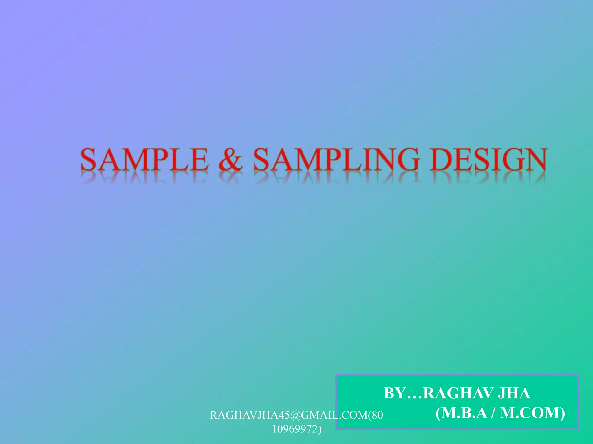 Sample and sampling design | PPT