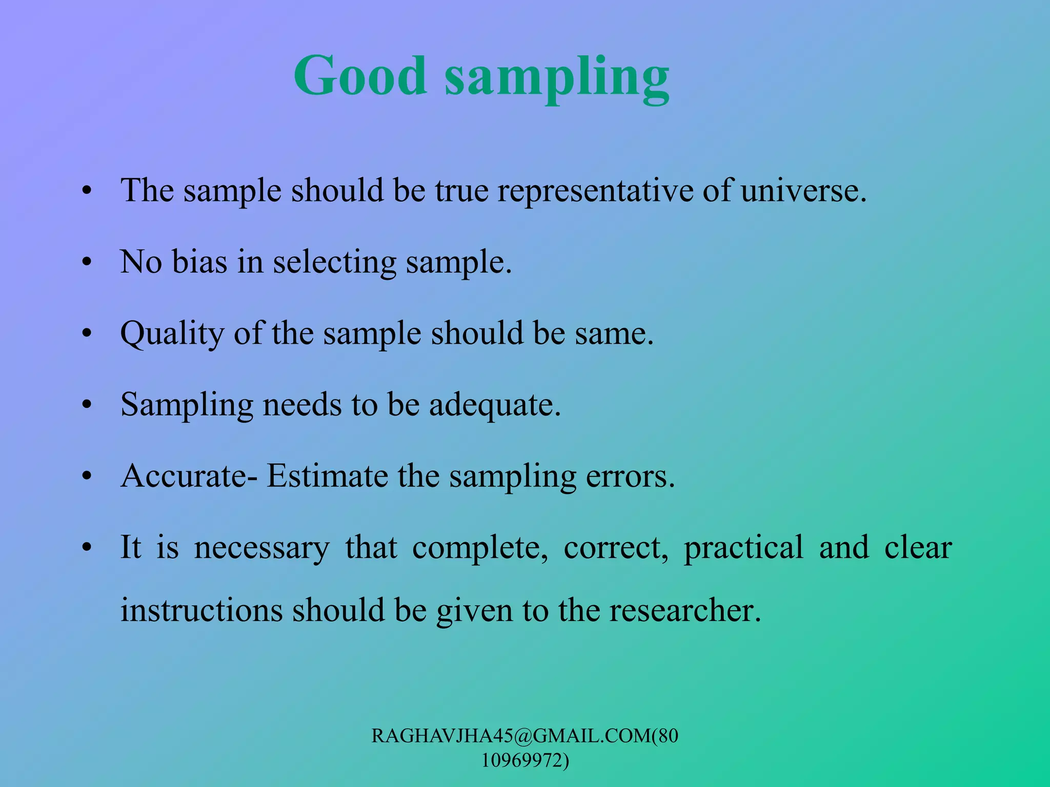 Sample and sampling design | PPTX