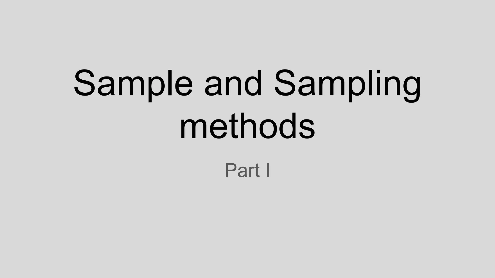 Sample and sampling methods | PPT