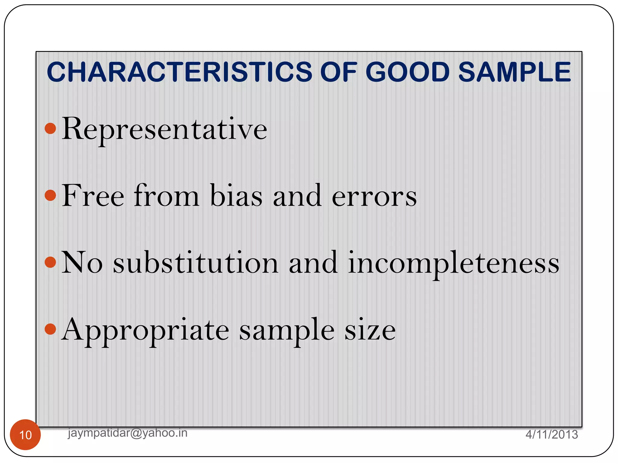 Sample and sampling techniques | PPTX