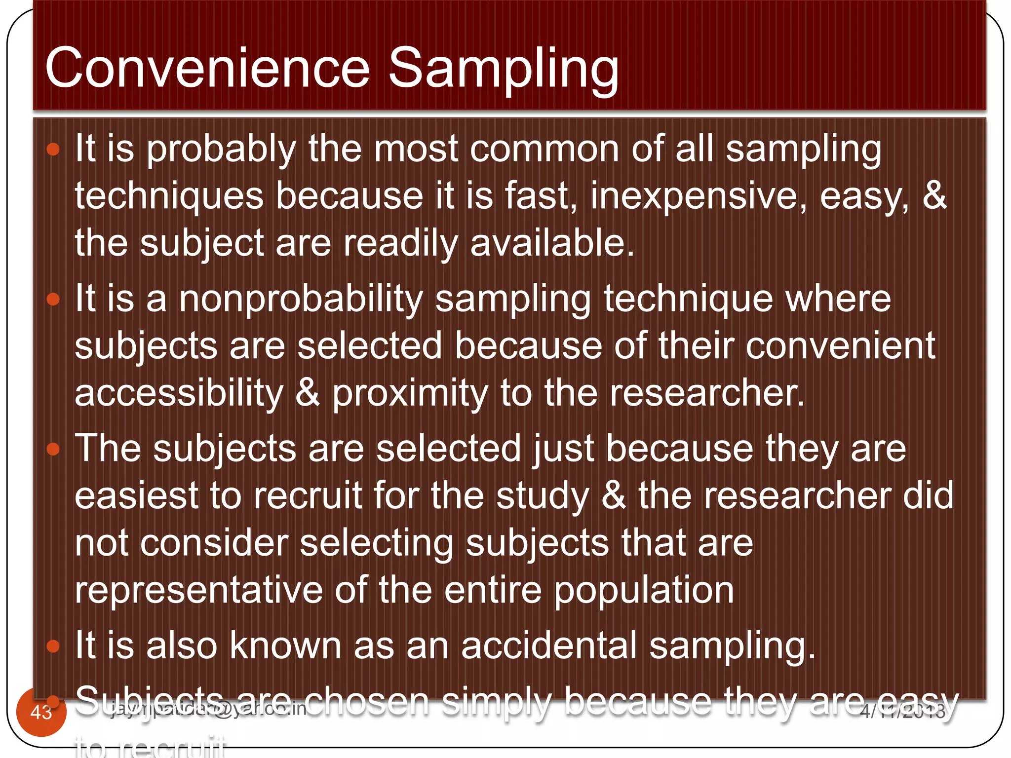 Sample and sampling techniques | PPTX | Biological Sciences | Science