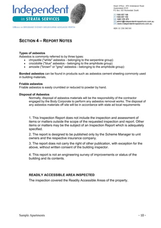 Sample apartments asbestos report | PDF