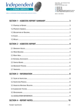 Sample apartments asbestos report | PDF