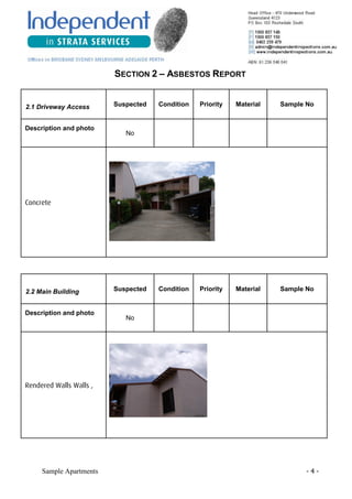 Sample apartments asbestos report | PDF