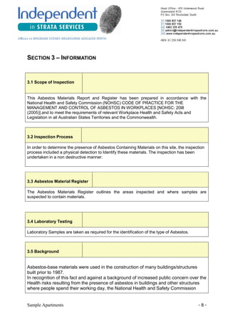 Sample apartments asbestos report | PDF