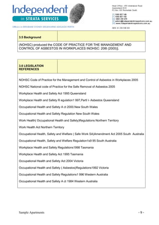 Sample apartments asbestos report | PDF