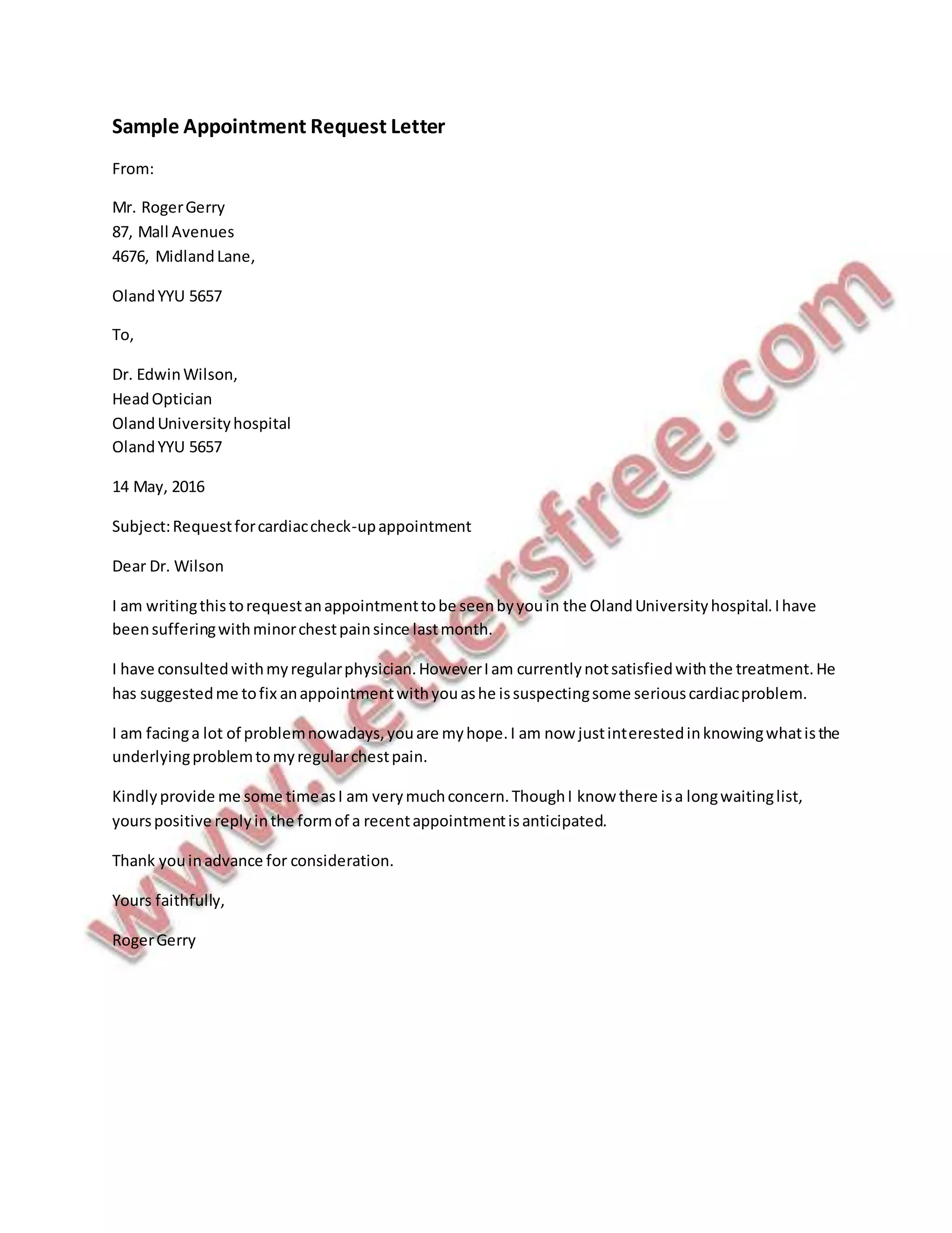 Sample Appointment Request Letter | PDF