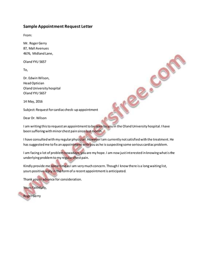 Sample Appointment Request Letter | PDF