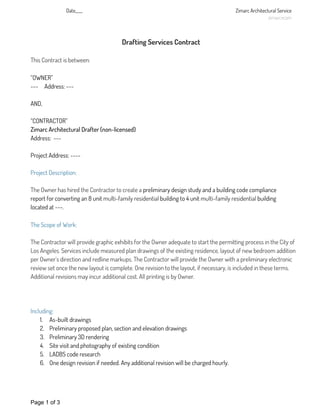 Sample architectural drafting contract | PDF