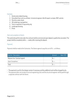 Sample architectural drafting contract | PDF