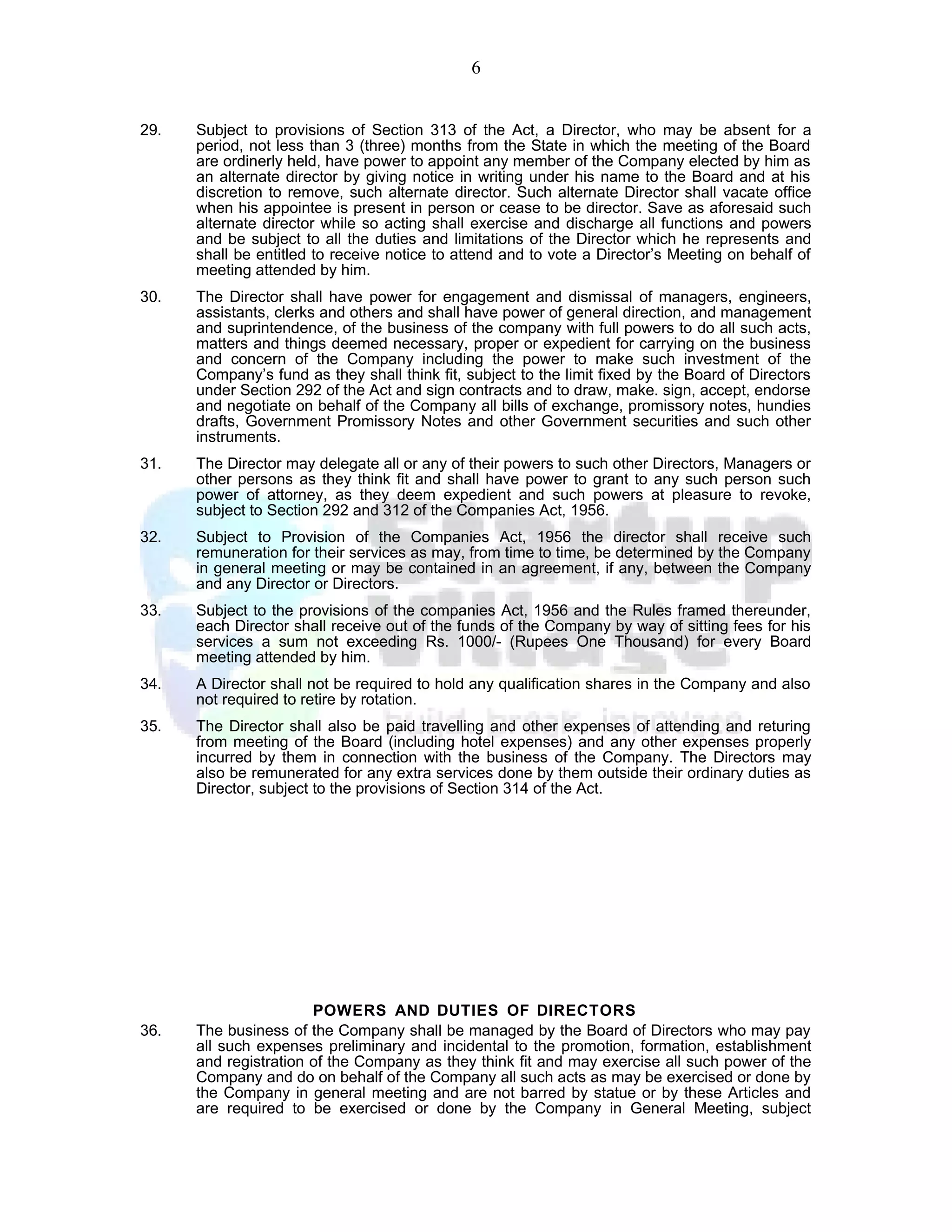 Sample Articles of Association | DOC