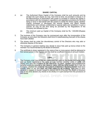 Sample Articles of Association | DOC
