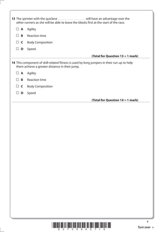 GCSE PE - Sample Assessment Questions | PDF