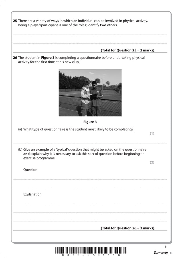 GCSE PE - Sample Assessment Questions | PDF