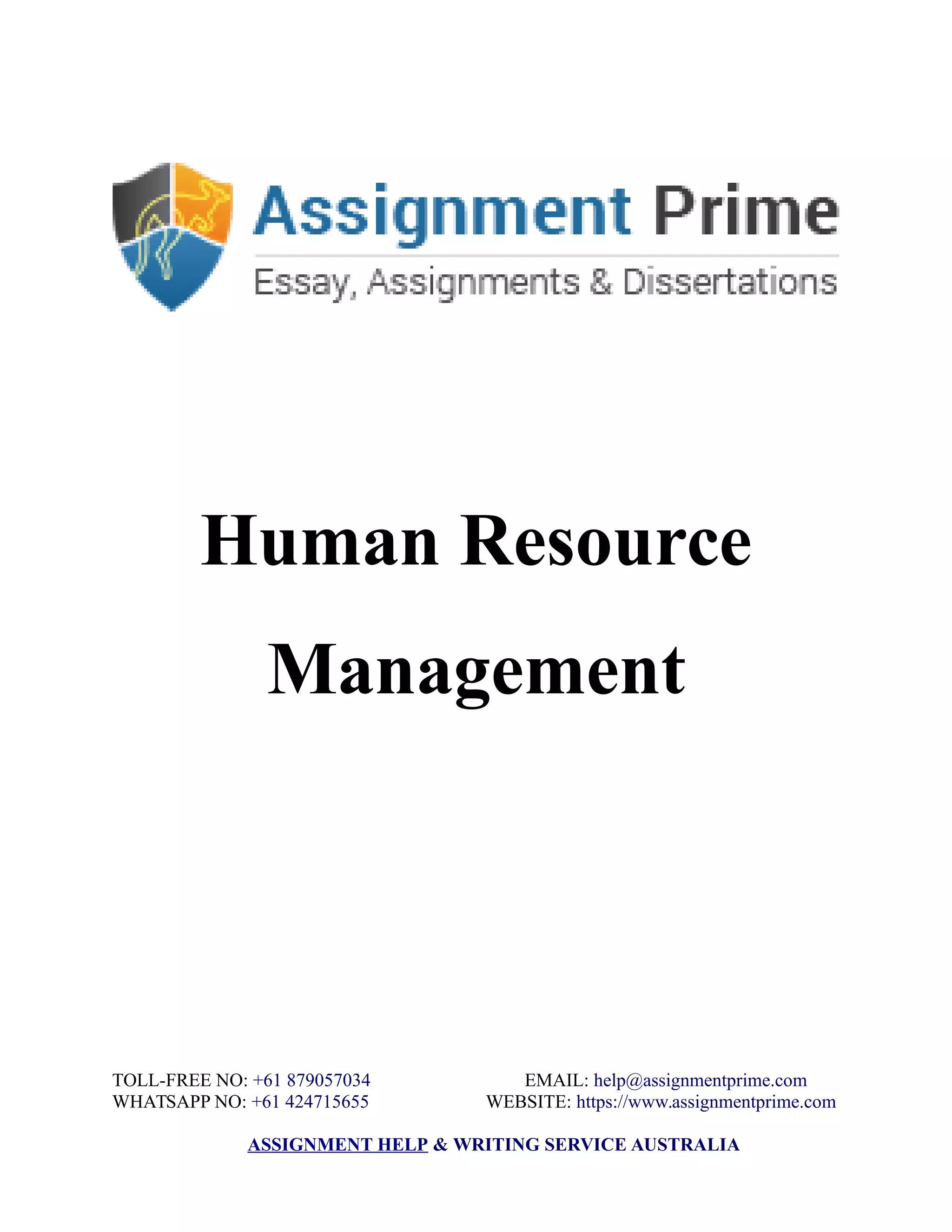 Sample Assignment on Human Resource Management | PDF